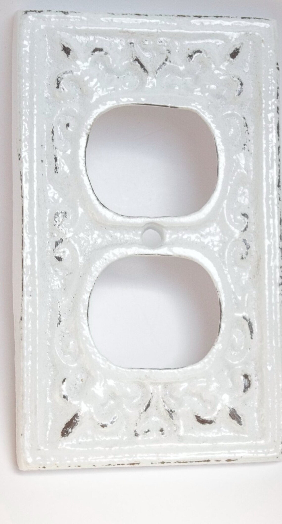 Outlet Cover Cast Iron Snow White Electrical Outlet Shabby - Etsy