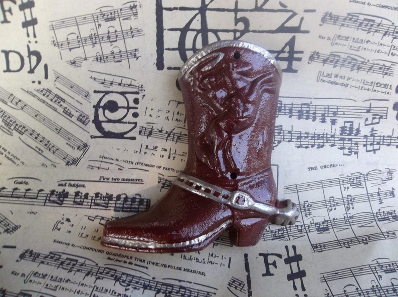 Western Cowboy Rustic Boot Plaque Decor Wall Hanging Copper - Etsy