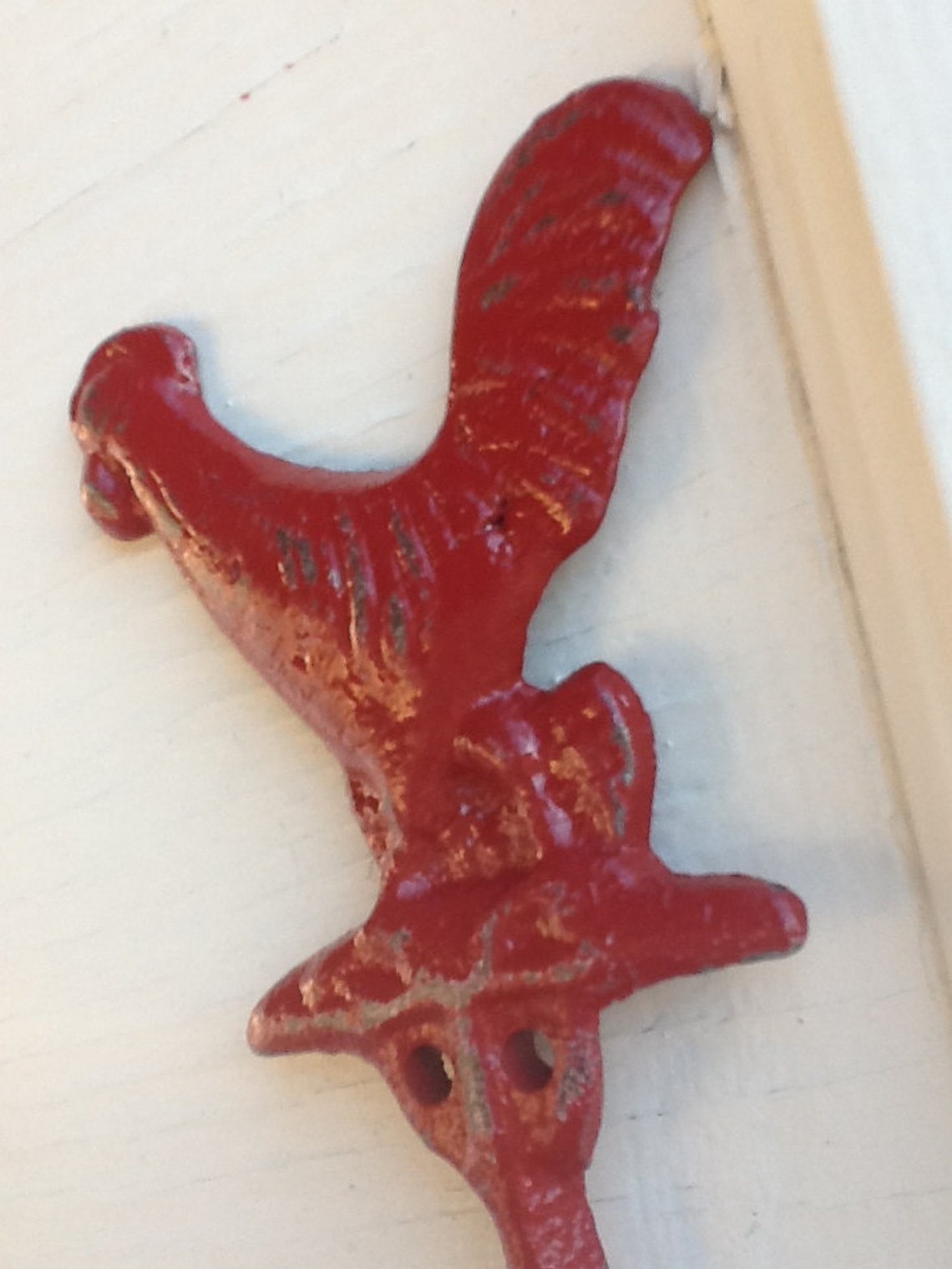 Rooster Hook Cast Iron Country Red Farm House Decor Kitchen Decor Wall ...