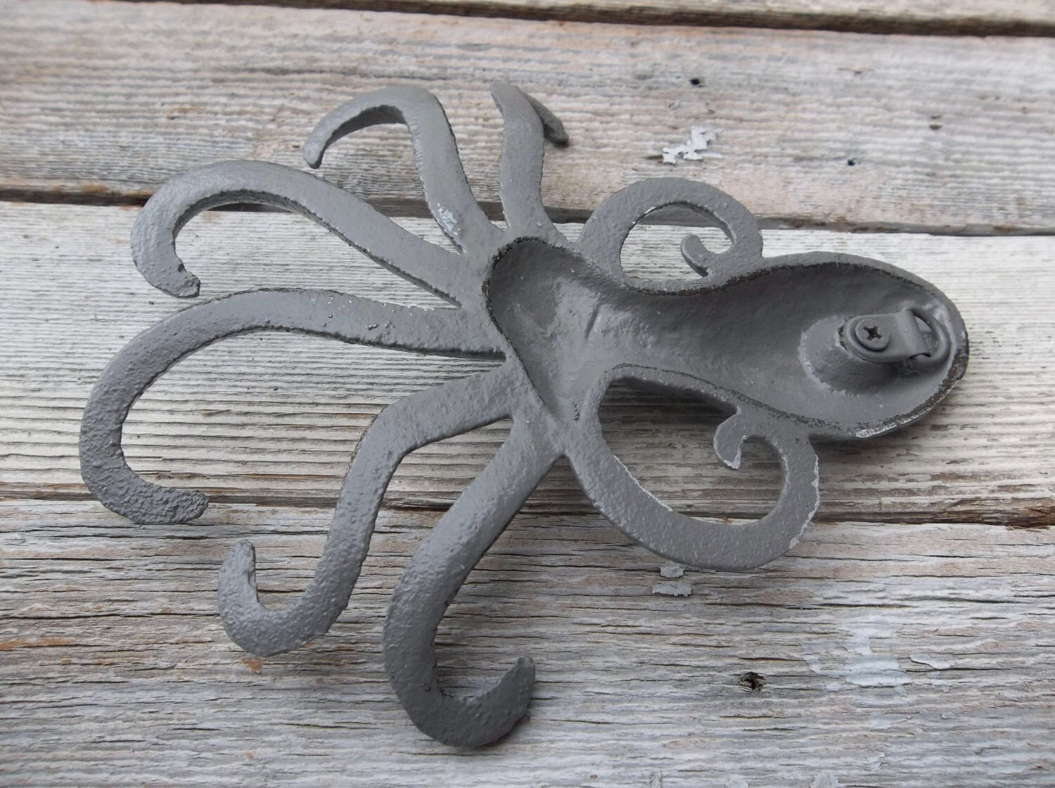 Cast Iron Grey Octopus Hook Nautical Beach Decor Rustic Metal - Etsy