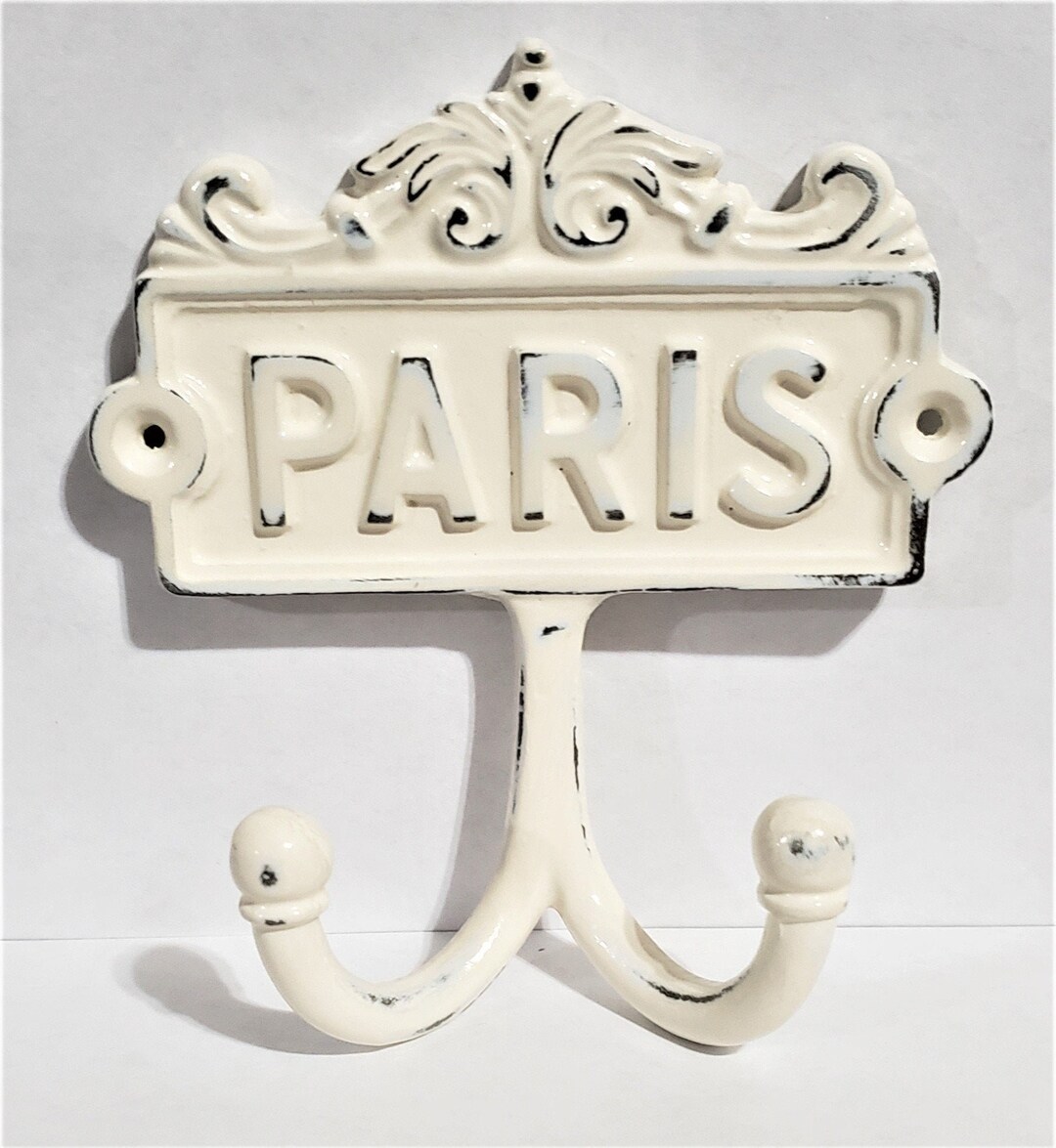 Antique White Cast Iron Paris Hook Towel Hook Wall Hook Jewelry Key ...