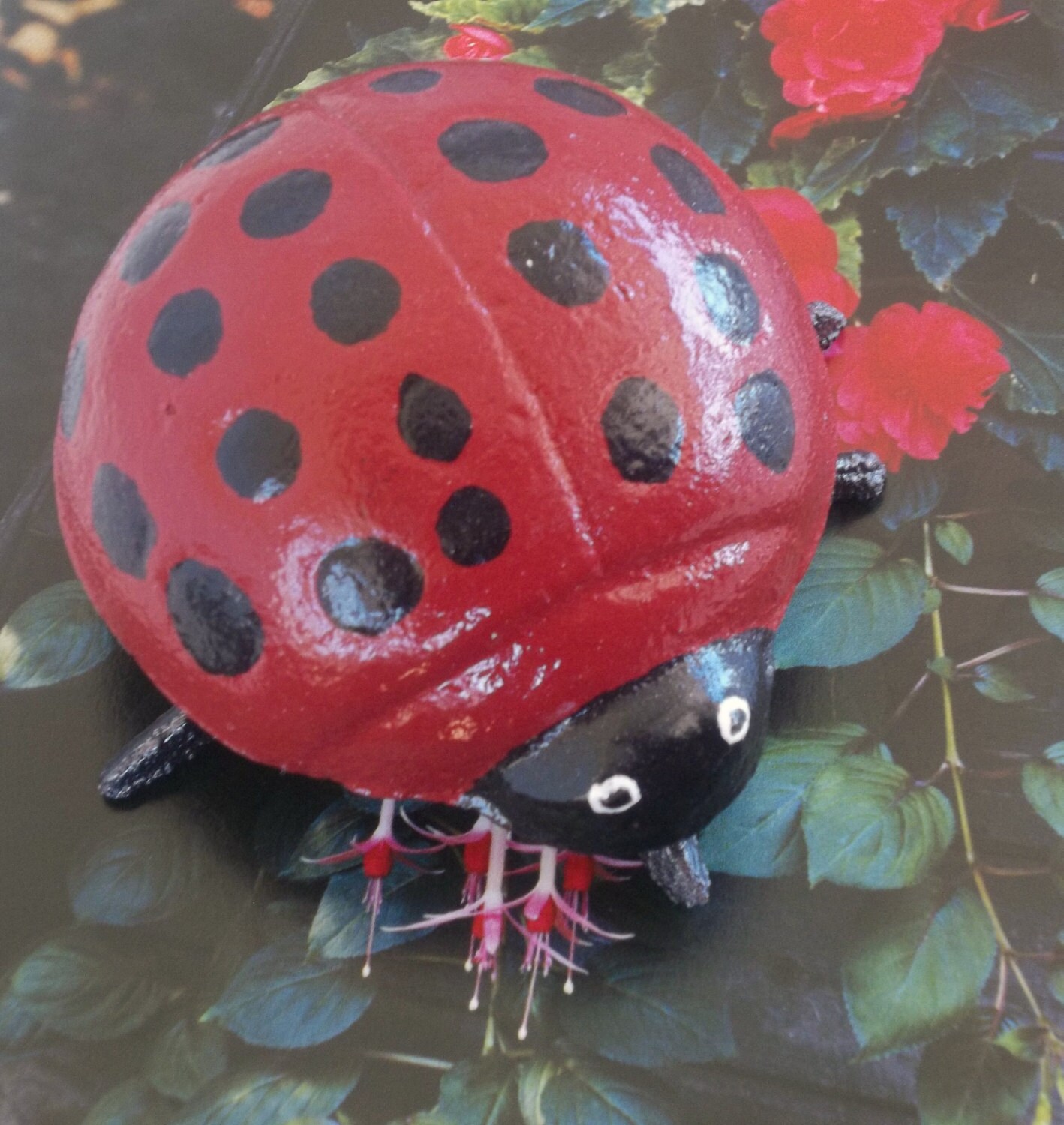 Adorable Ladybug Paper Weight Shelf Decor Office Window Decor Potted ...