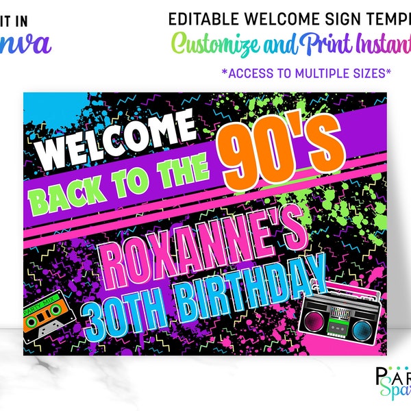 Welcome to the 90s Birthday Invitation - Etsy
