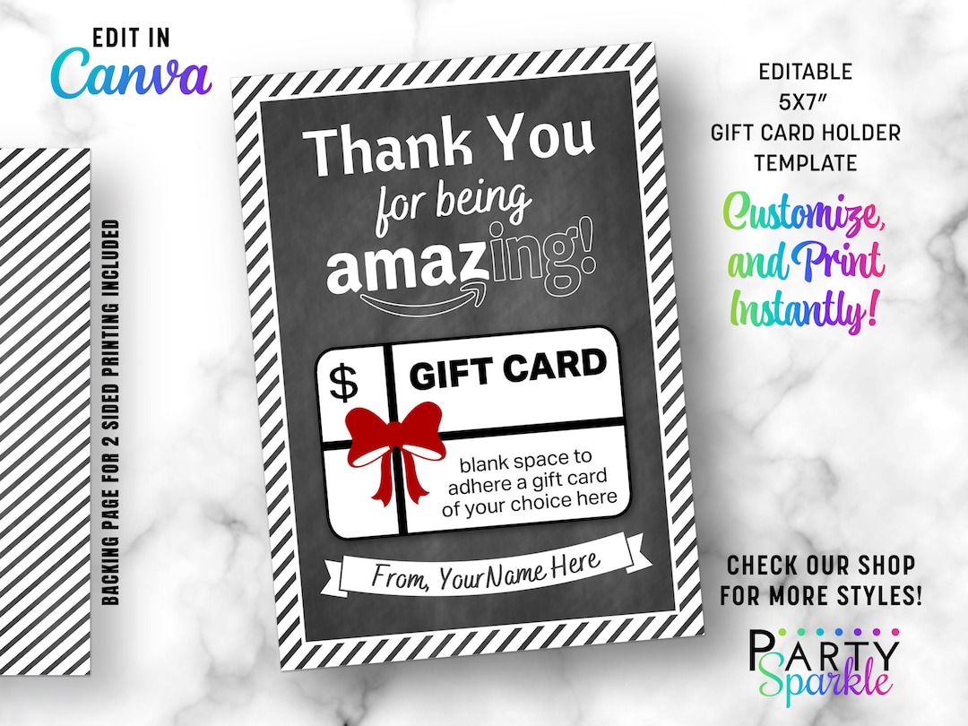 Thank You for Being Amazing! Chalkboard Editable Canva Template Amazon ...