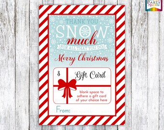 Printable CHRISTMAS Appreciation Gift Card Holder. Thank You - Etsy