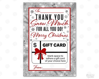 Printable CHRISTMAS Appreciation Gift Card Holder. Thank You - Etsy