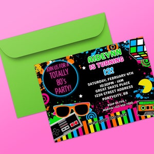 Totally 80s Invitation Canva Template Throwback 80's, Retro Birthday ...