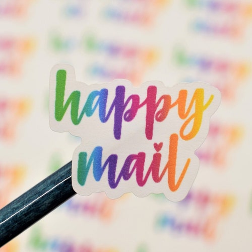 Rainbow Happy Mail Sticker Sheet Etsy Sticker Thank You - Etsy