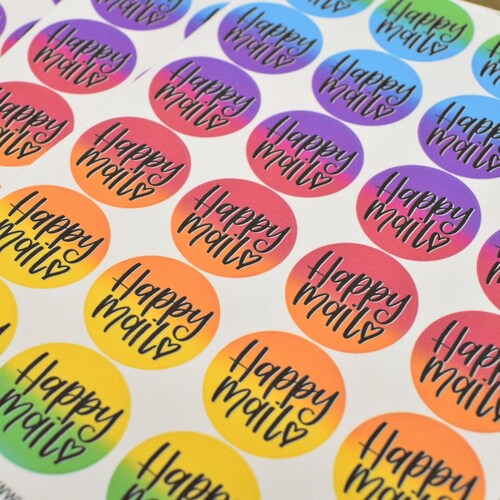 Rainbow Happy Mail Sticker Sheet Etsy Sticker Thank You - Etsy