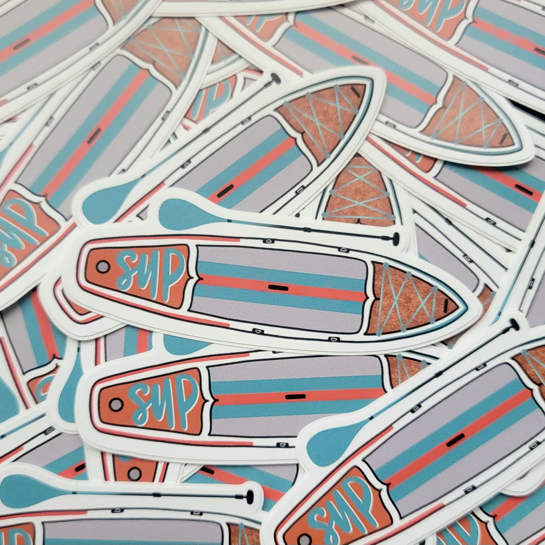 SUP Sticker, Paddle Board, Handmade, Waterproof, Water Bottle Sticker ...