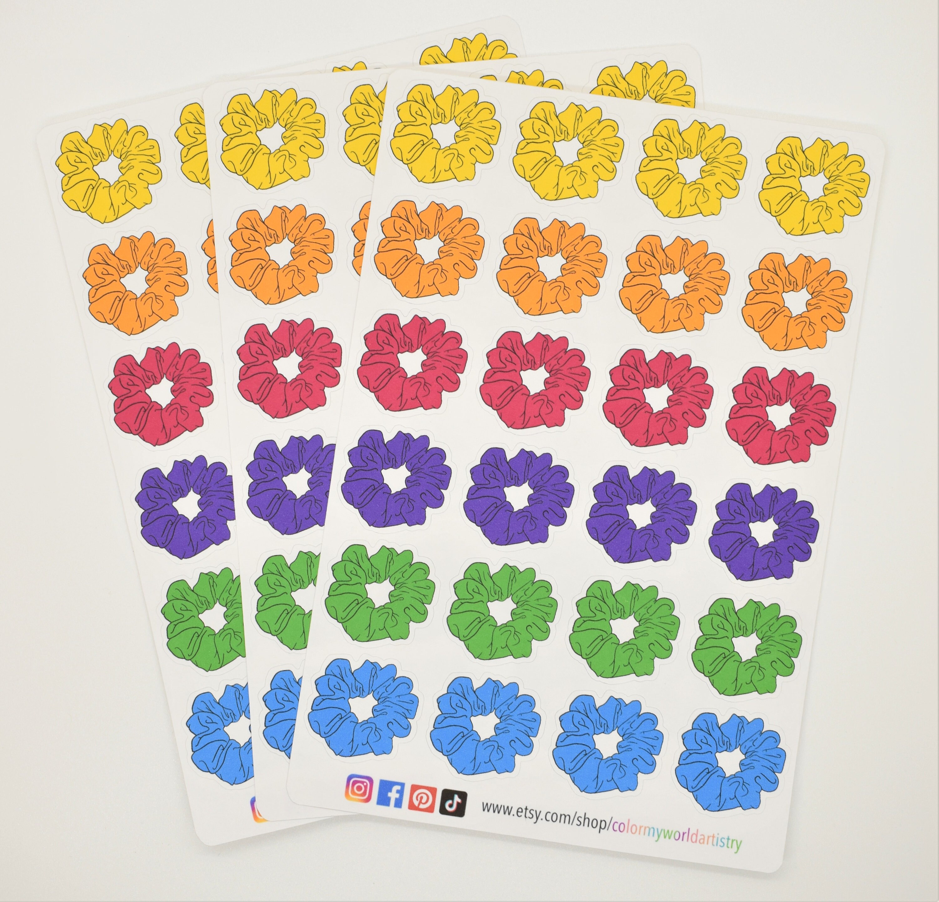 Scrunchie Sticker Sheet Etsy Sticker Thank You Note Small - Etsy