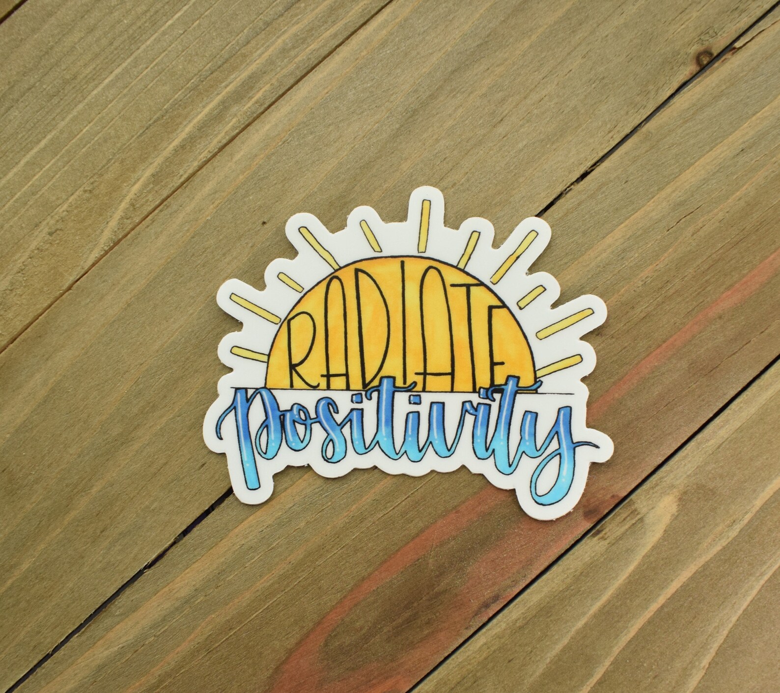 Radiate Positivity Watercolor Sticker Waterproof Handmade - Etsy
