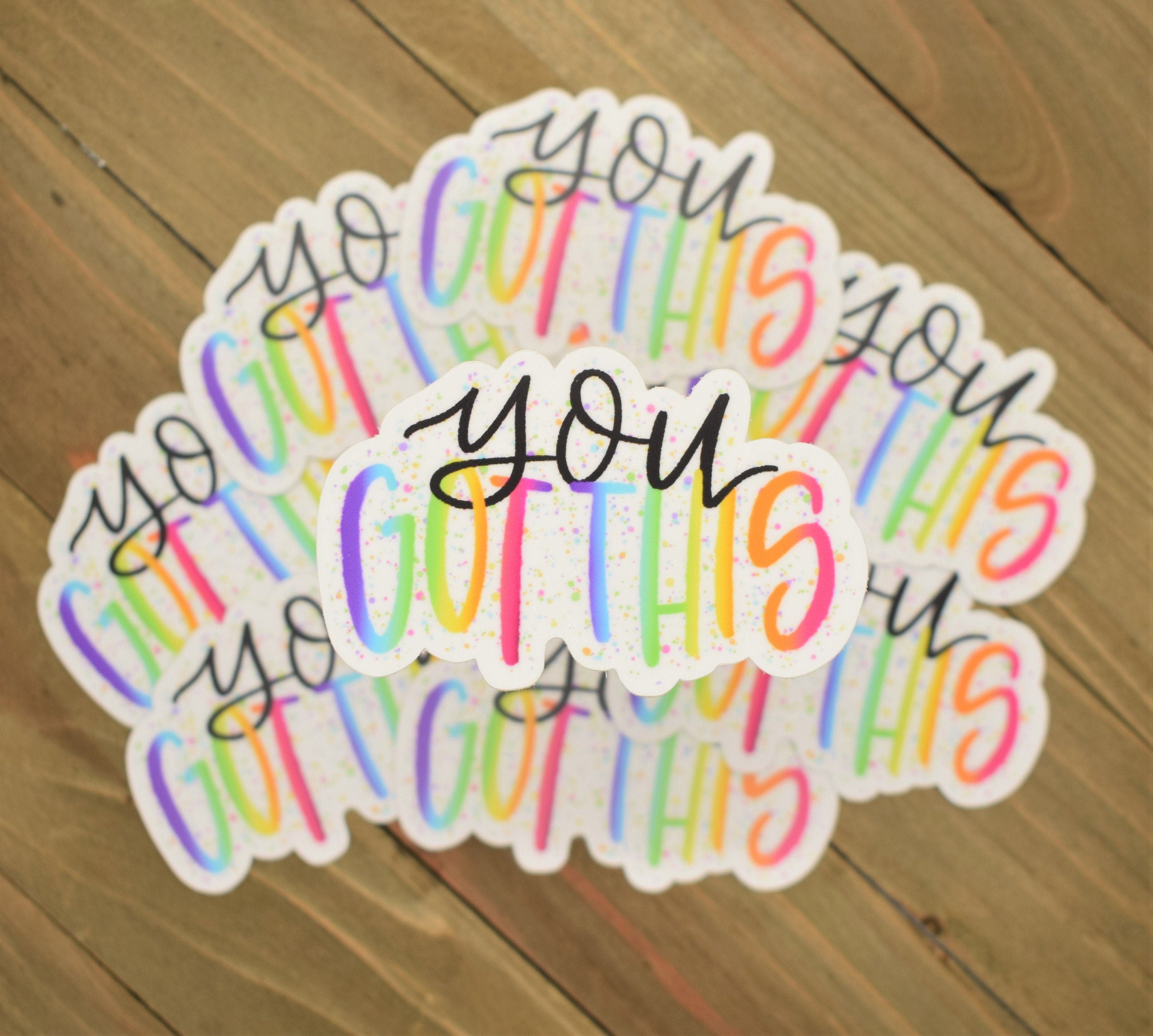 You Got This Rainbow Watercolor Sticker Waterproof Handmade | Etsy