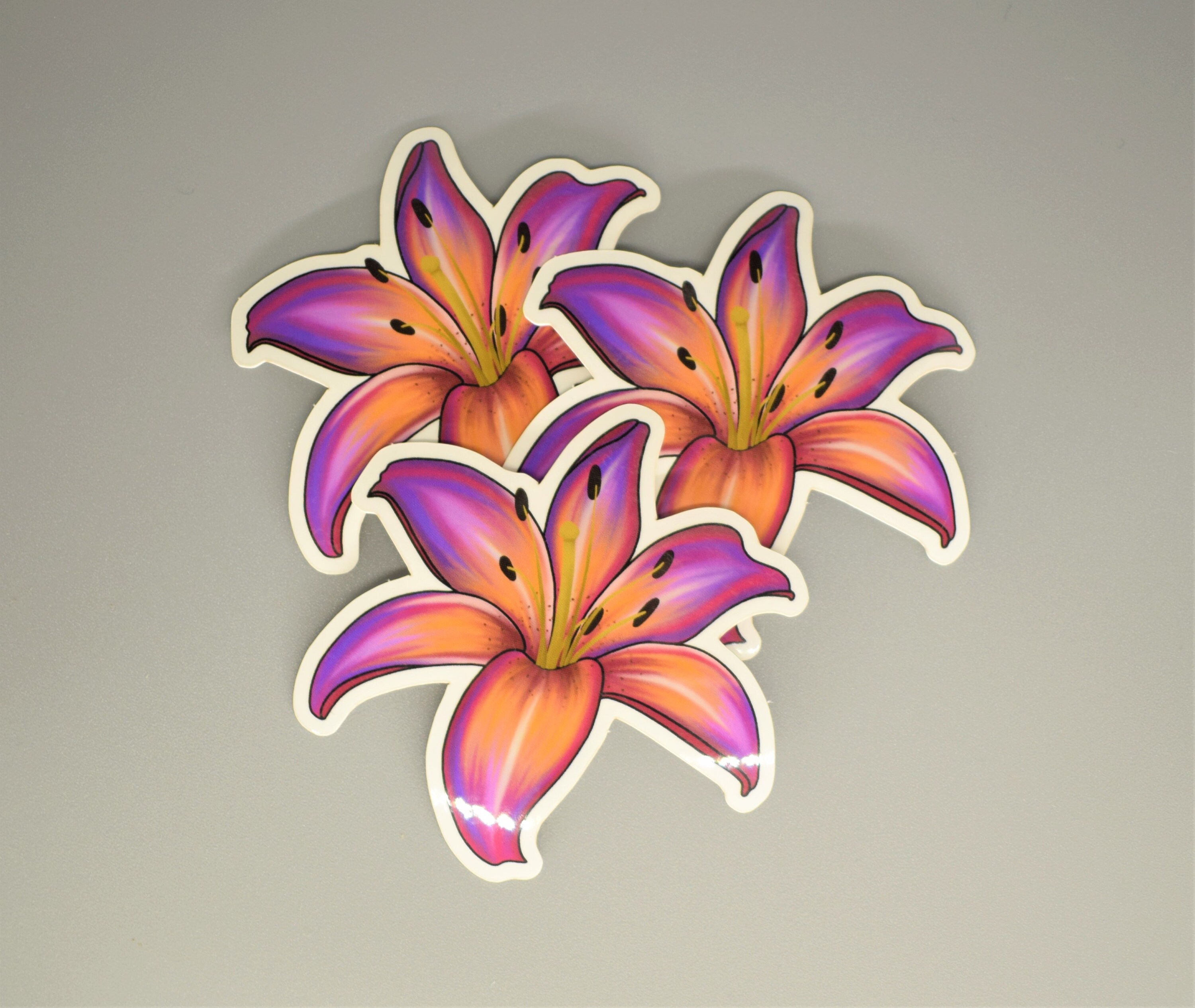 Tiger Lily Flower Watercolor Sticker Waterproof Vinyl Water | Etsy
