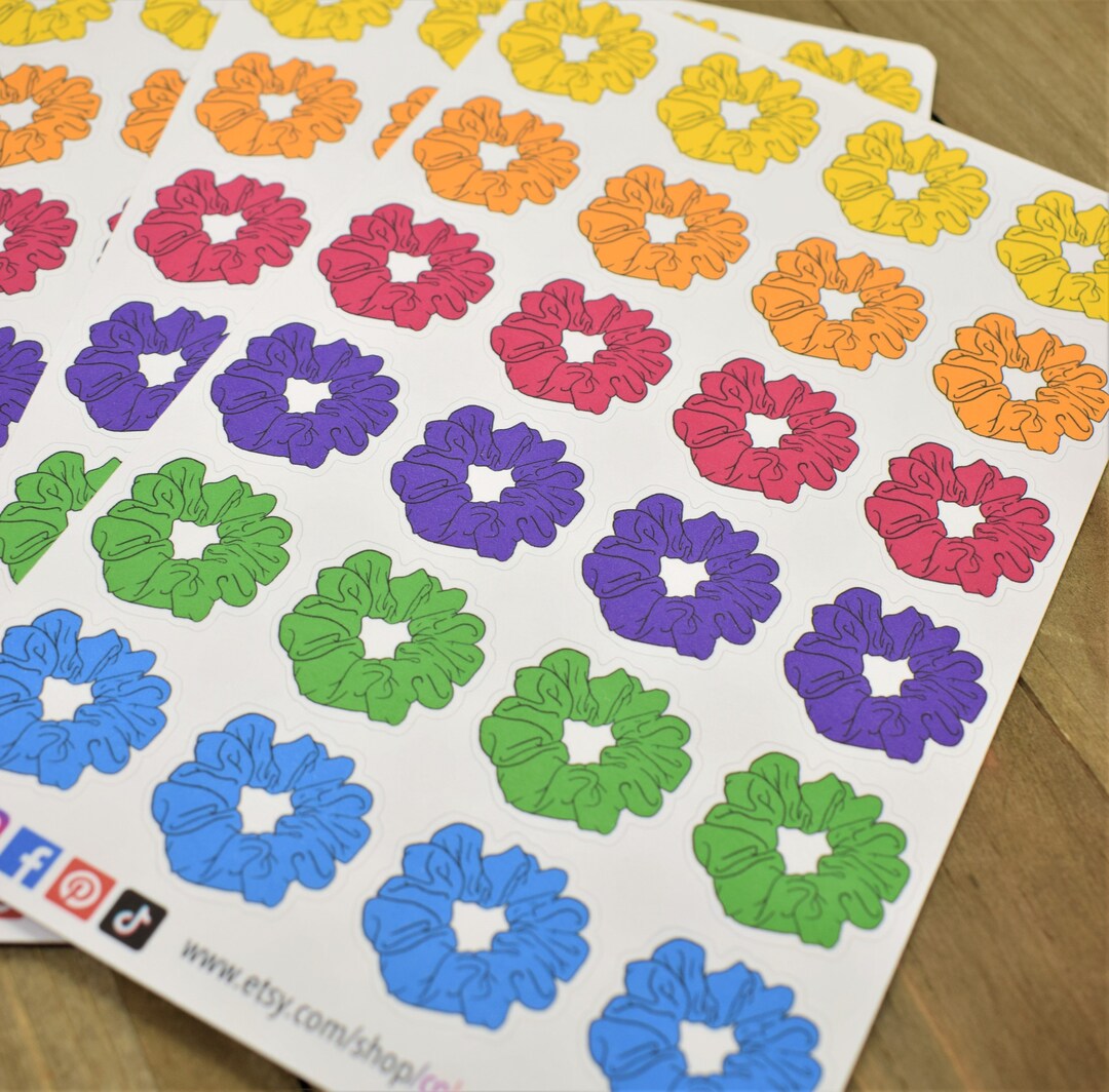 Scrunchie Sticker Sheet, Etsy Sticker, Thank You Note, Small Business ...