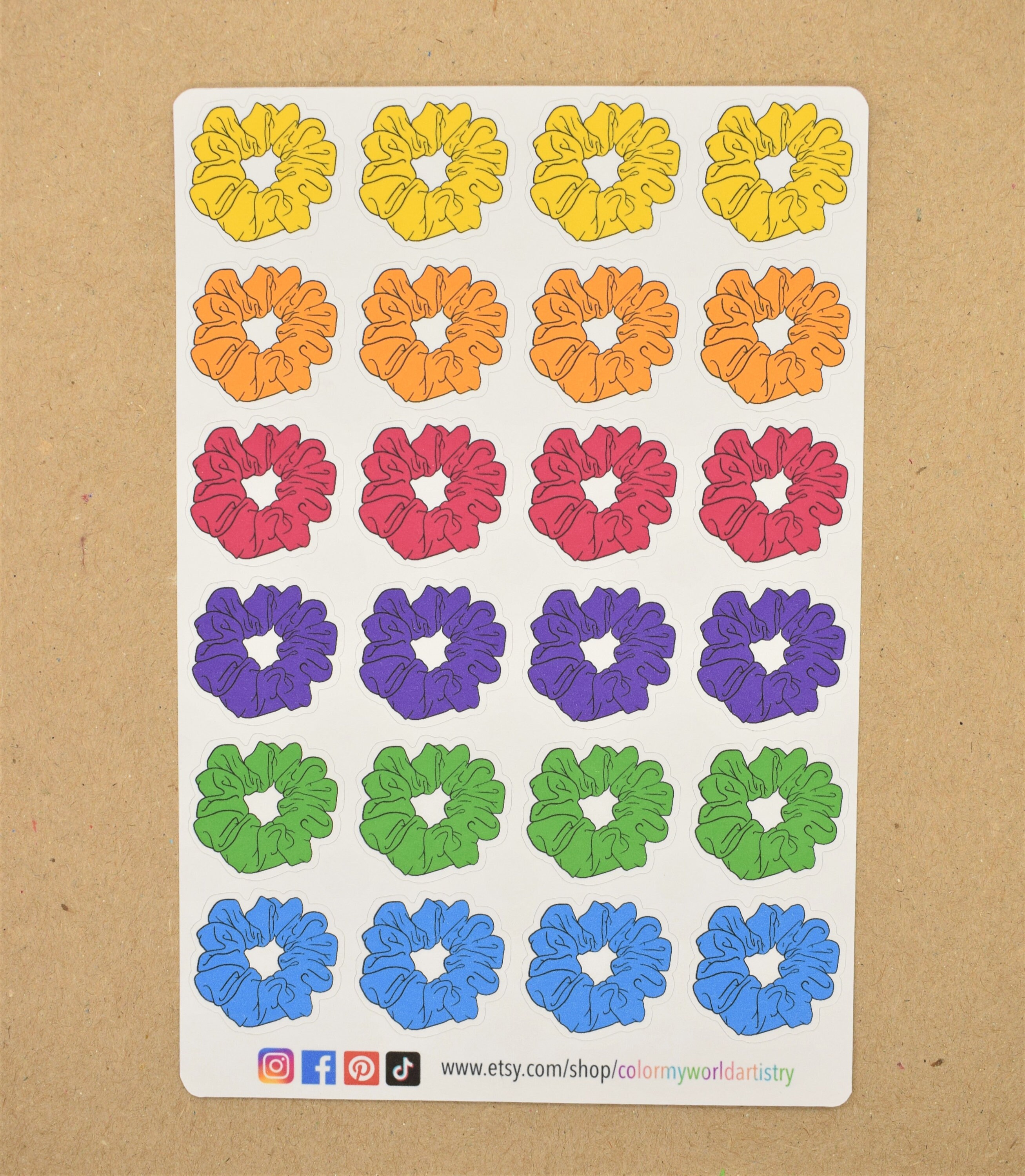 Scrunchie Sticker Sheet Etsy Sticker Thank You Note Small - Etsy