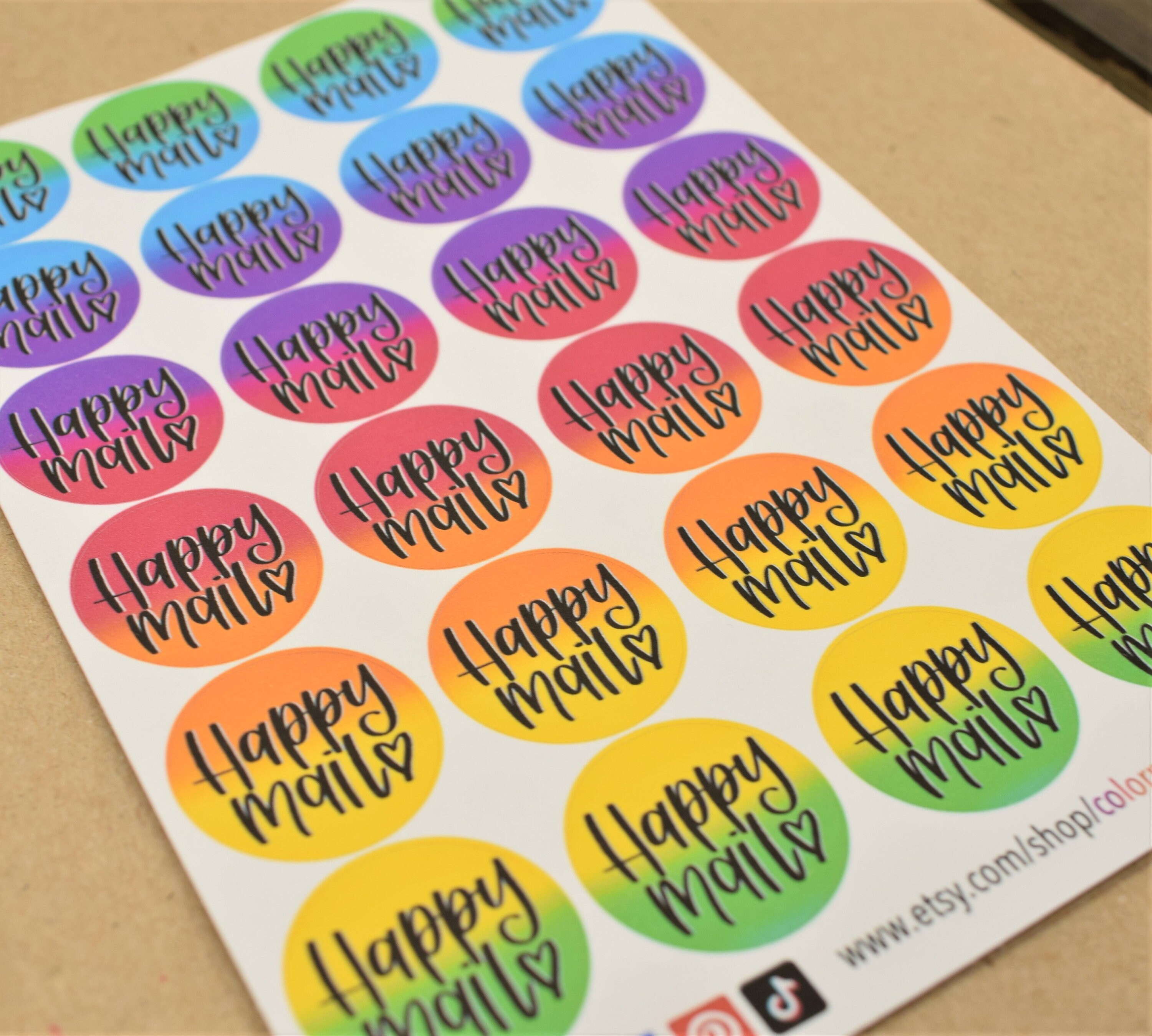 Rainbow Happy Mail Sticker Sheet Etsy Sticker Thank You - Etsy