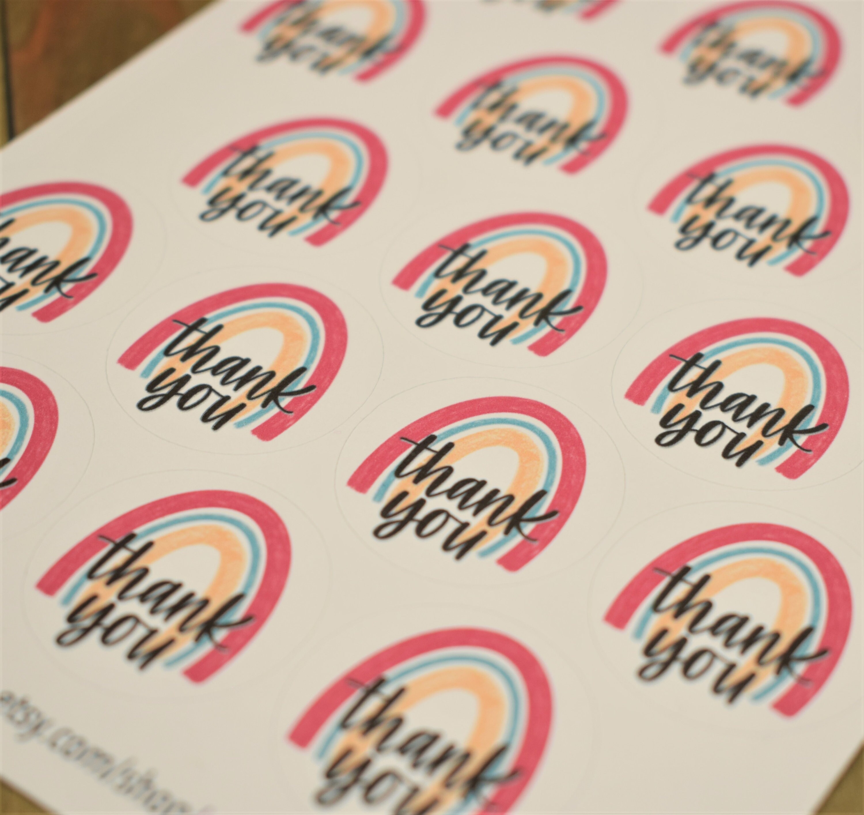Rainbow Thank You Sticker Sheet Etsy Sticker Thank You Note - Etsy