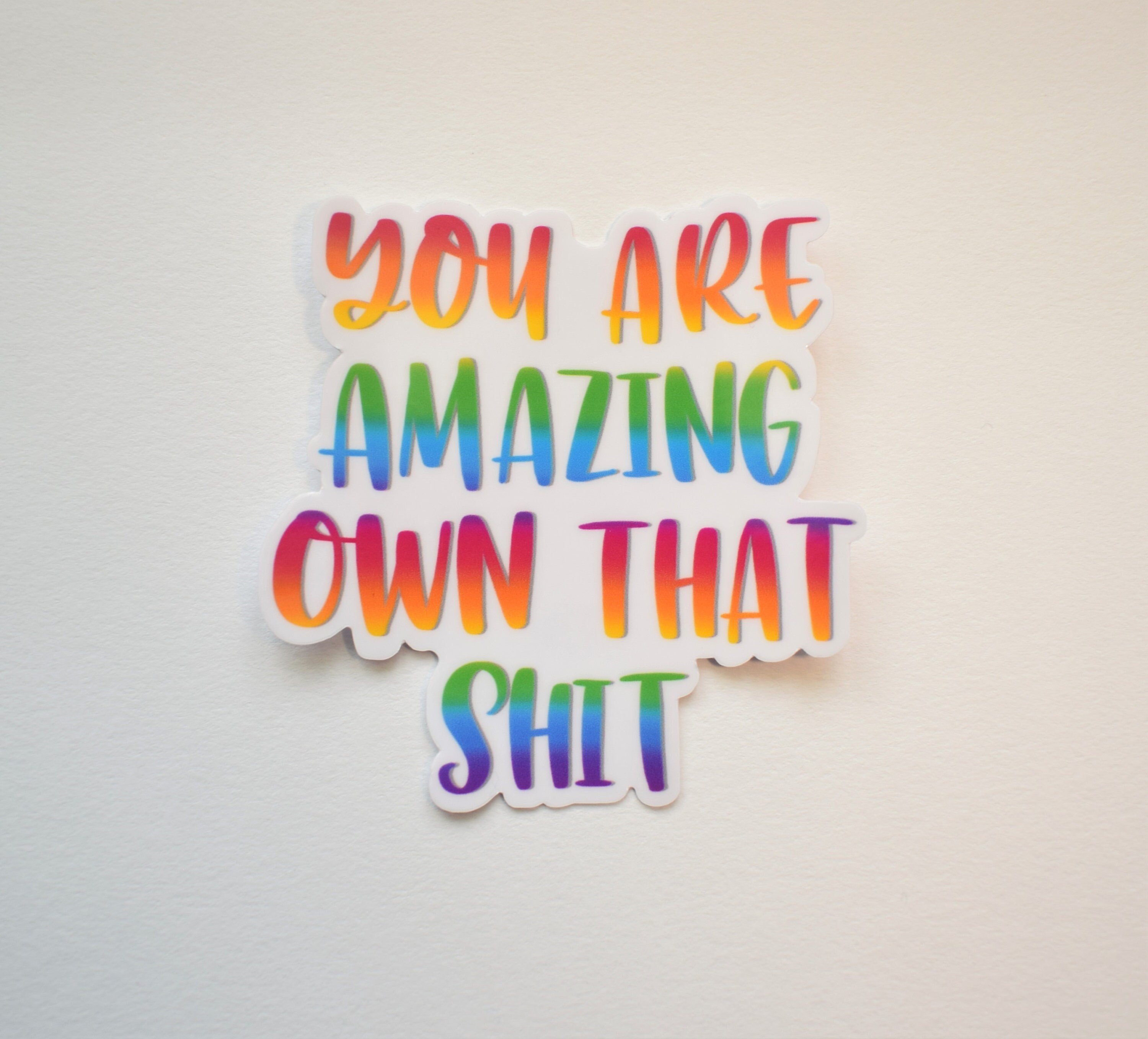 You Are Amazing Own That Shit Watercolor Sticker Waterproof | Etsy