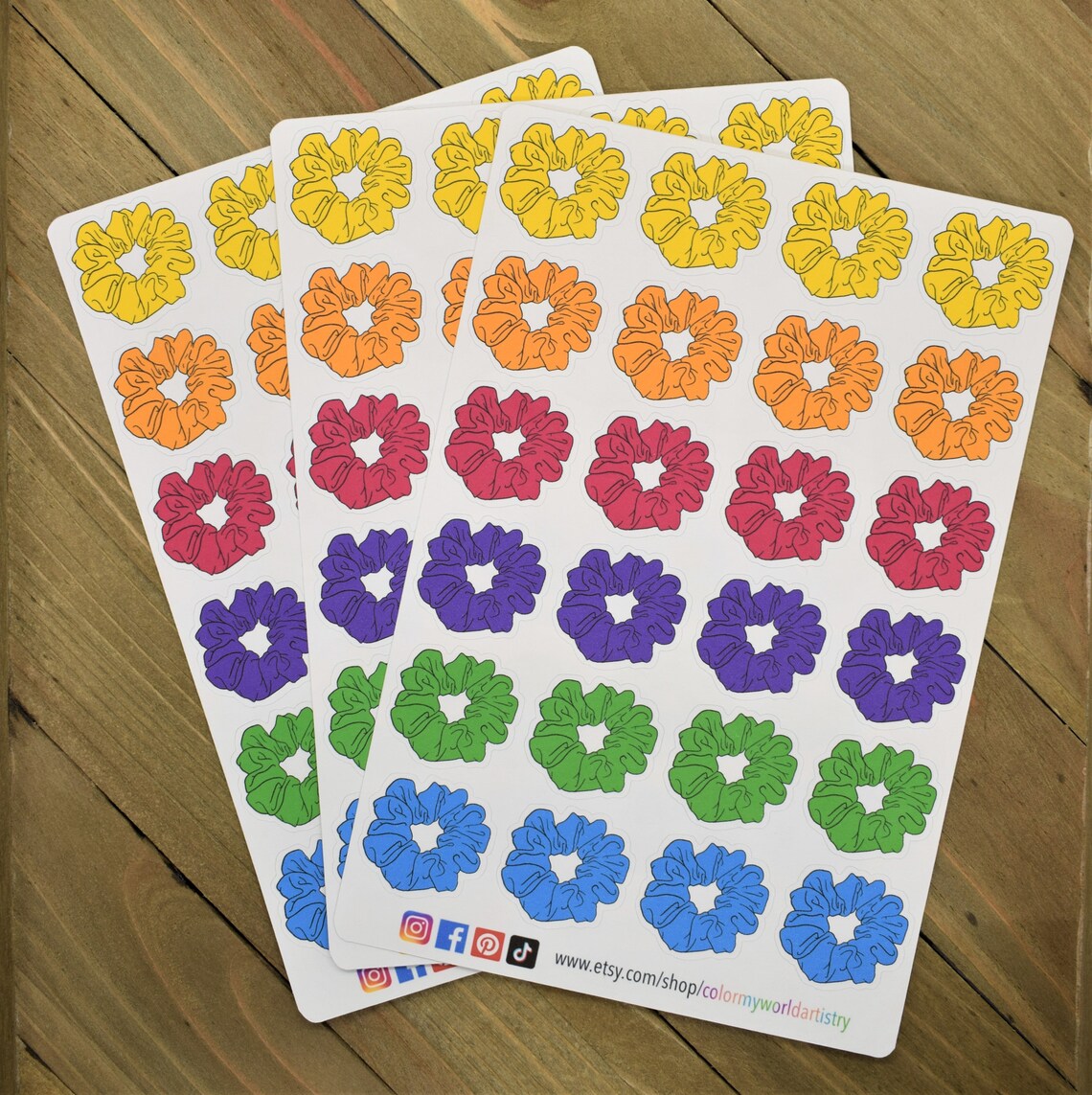 Scrunchie Sticker Sheet Etsy Sticker Thank You Note Small - Etsy