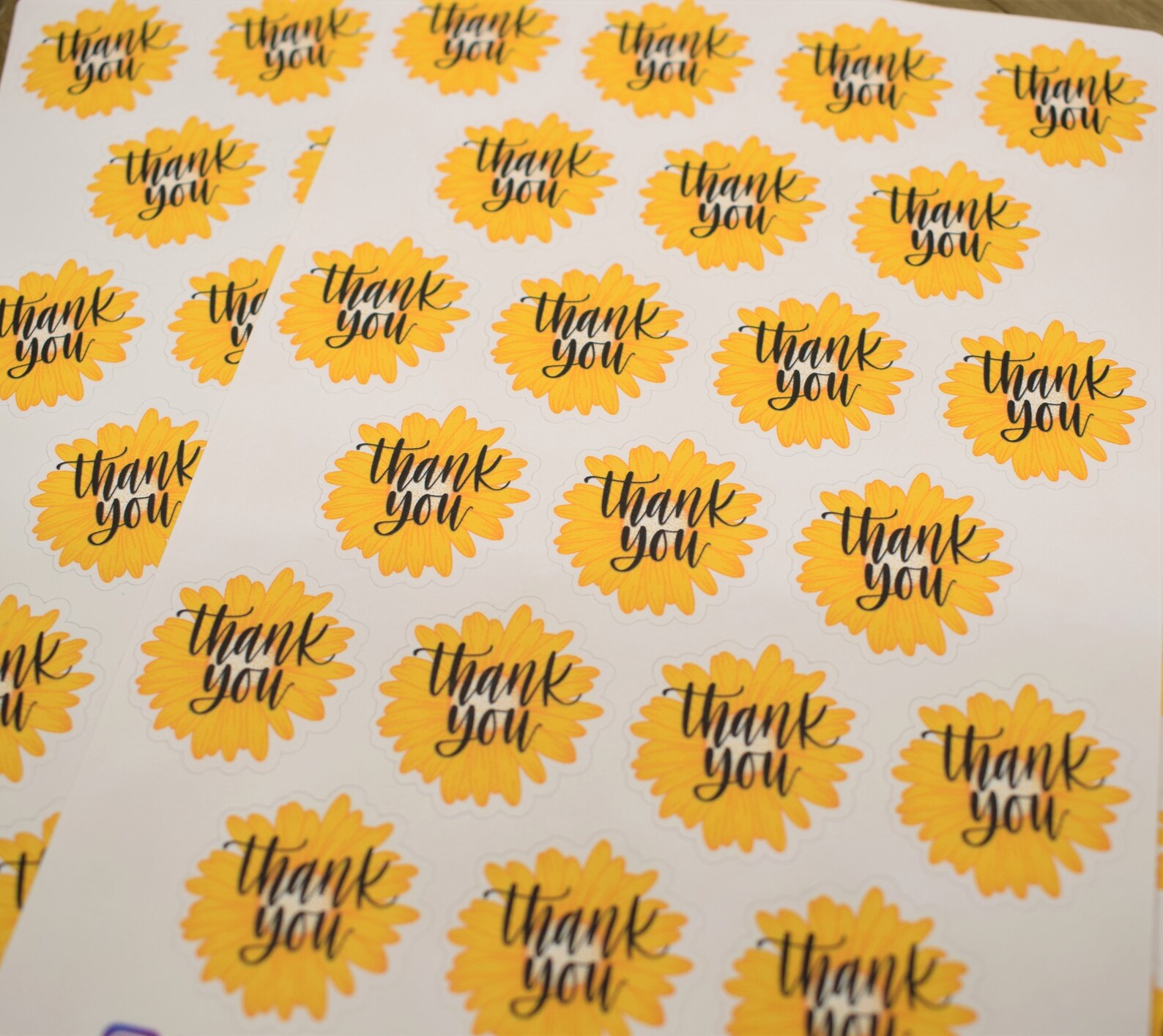 Daisy Flower Thank You Sticker Sheet Etsy Sticker Thank You - Etsy