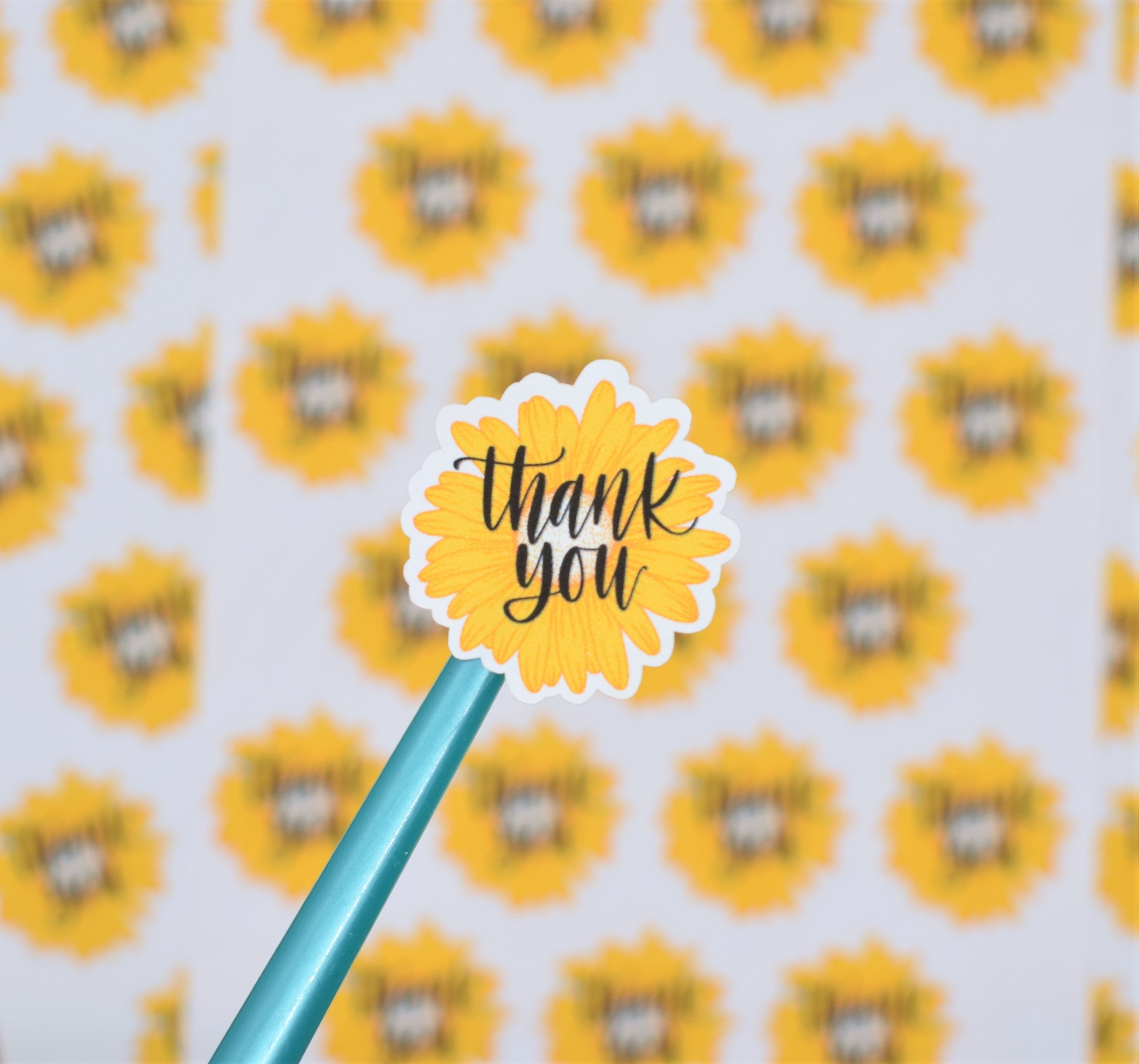 Daisy Flower Thank You Sticker Sheet Etsy Sticker Thank You - Etsy
