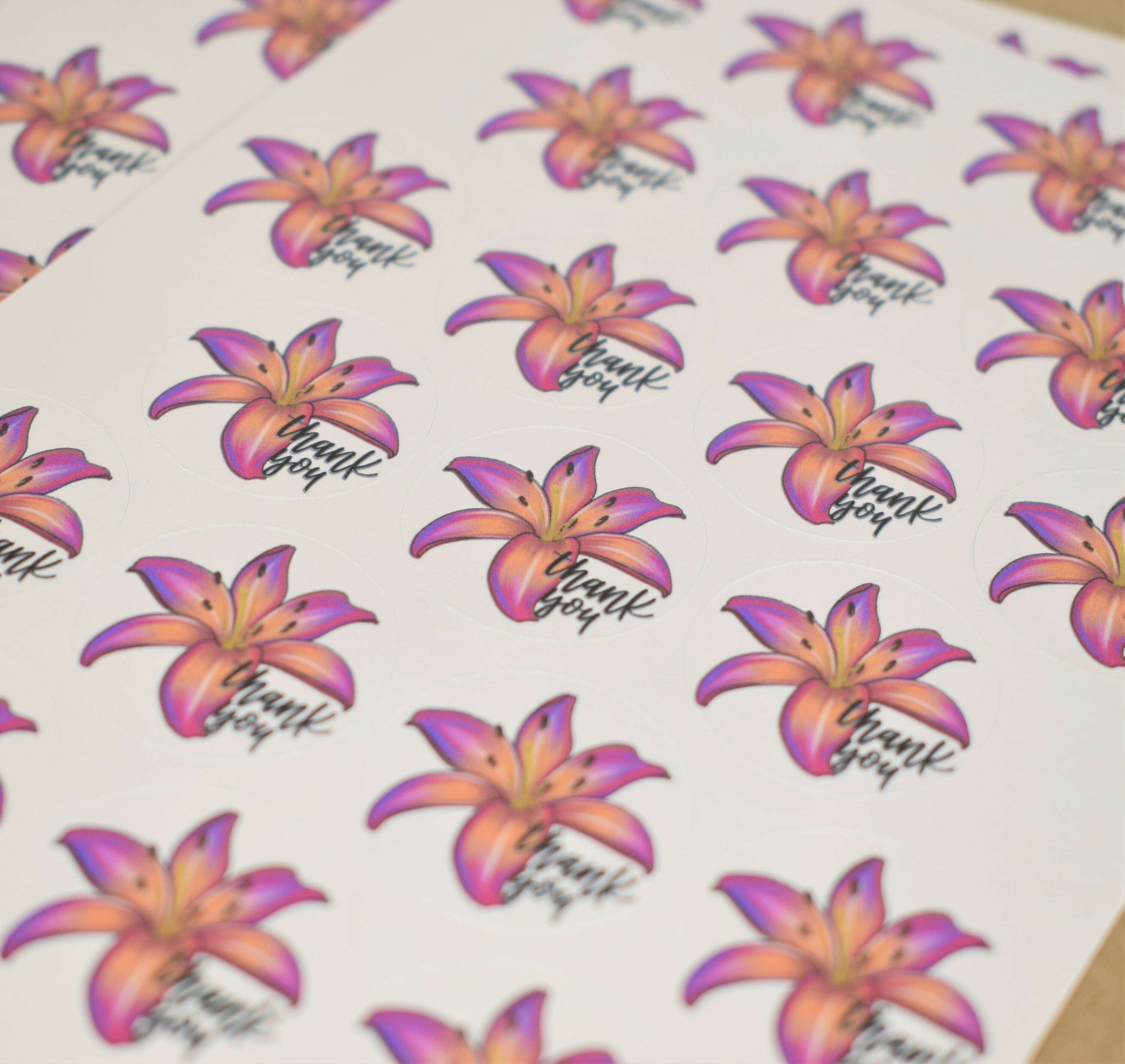 Tiger Lily Flower Thank You Sticker Sheet Etsy Sticker Thank - Etsy
