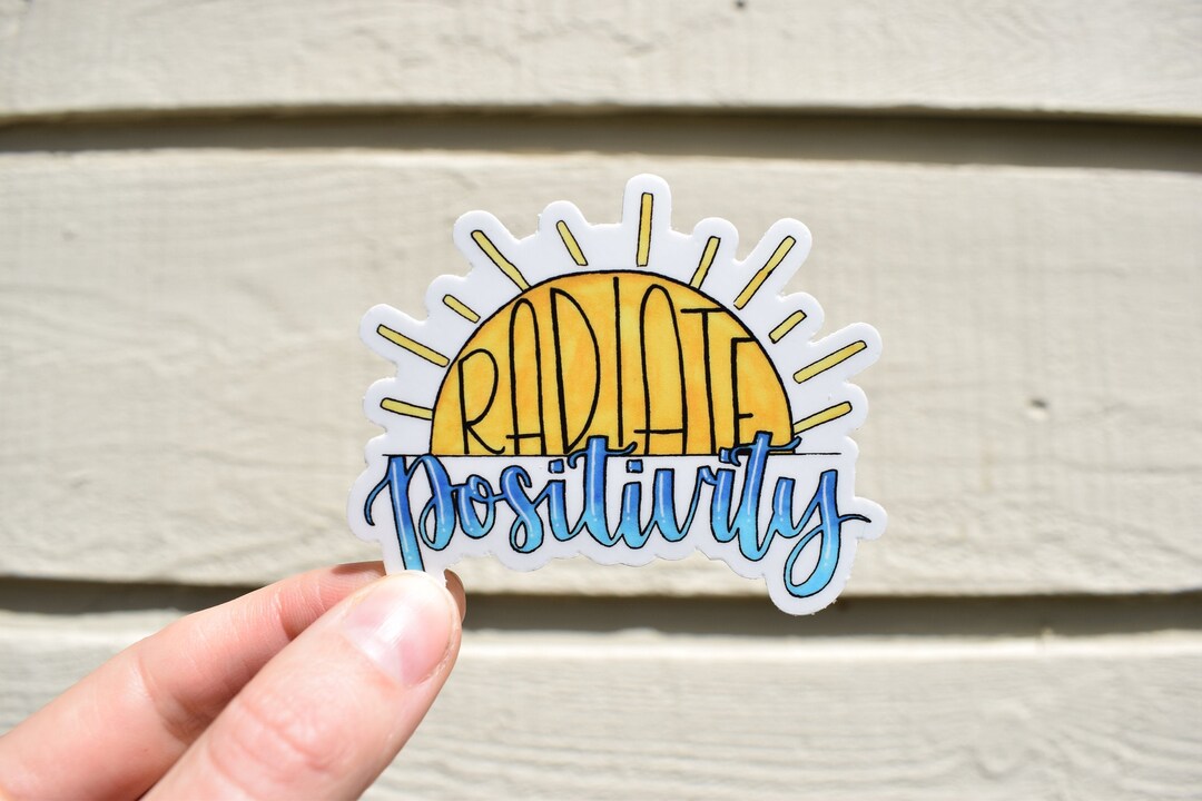 Radiate Positivity Watercolor Sticker, Waterproof, Handmade, Water ...