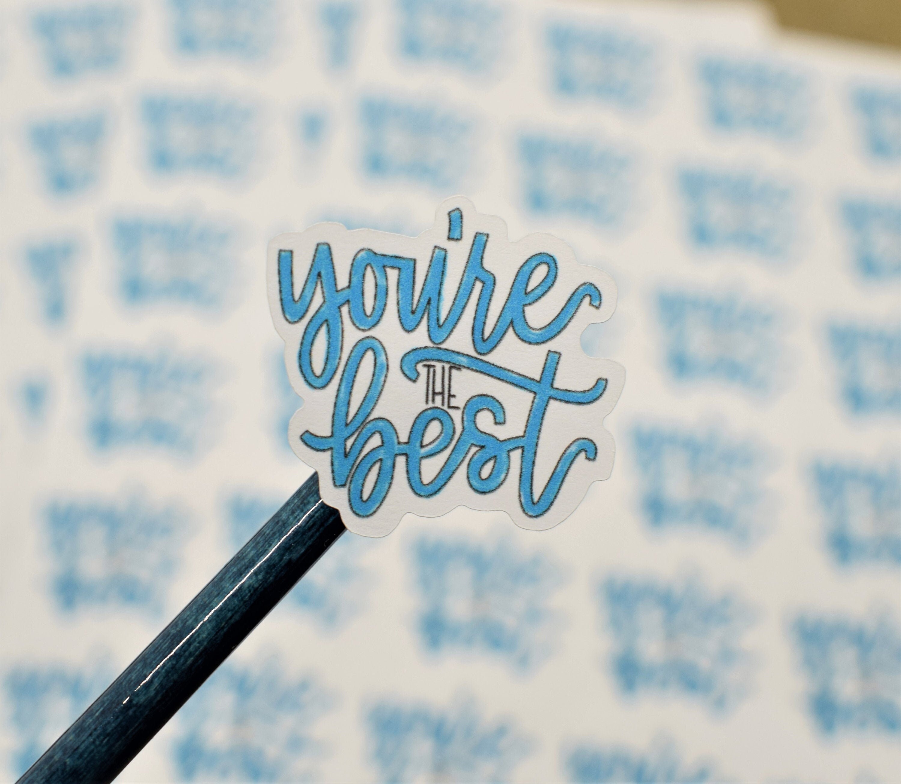 Blue You're The Best Sticker Sheet Etsy Sticker Thank | Etsy