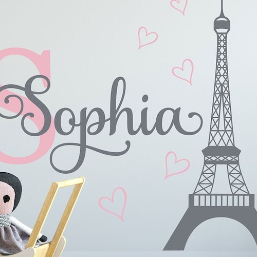 Personalized Name Paris Wall Decal Custom Name Paris Wall - Etsy