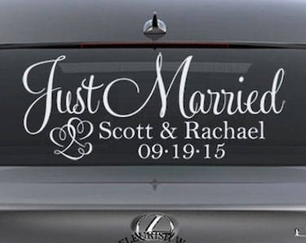 Just Married Car Decal Just Married Sign for Car Getaway Car - Etsy