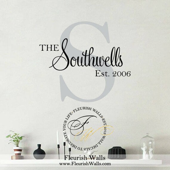 Last Name Decal Personalized Wall Decal With Family Name | Etsy