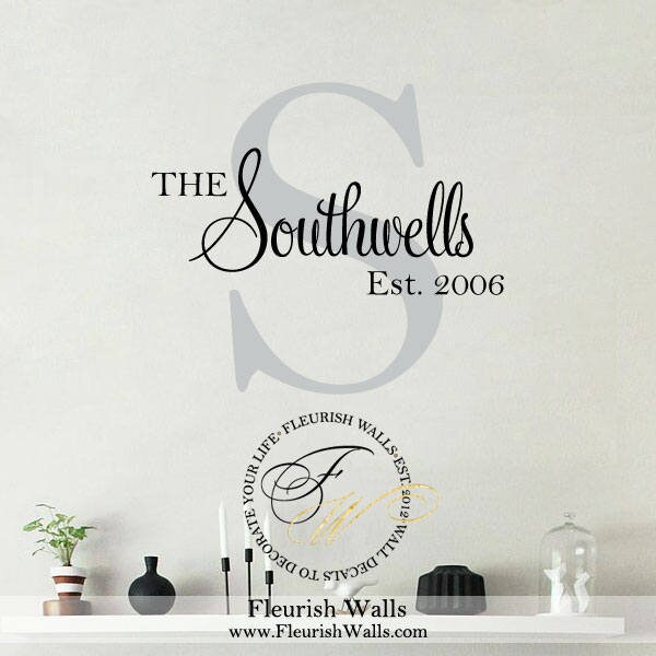 Last Name Decal Personalized Wall Decal With Family Name | Etsy