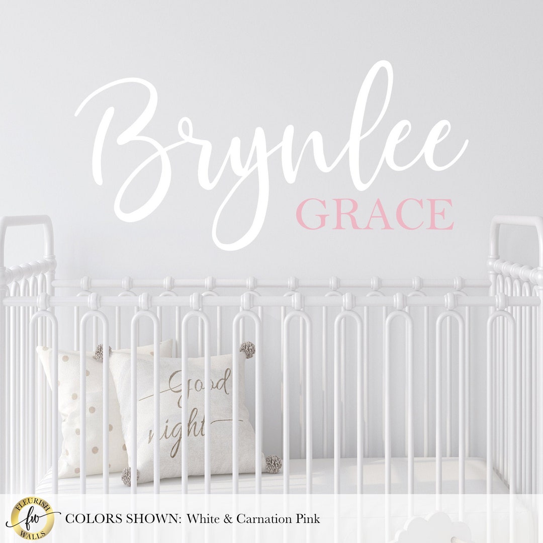 Name Wall Decal Girl Personalized Name Wall Decal Nursery Wall Decal ...