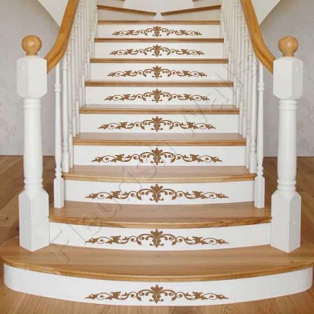 Vinyl Stair Decals Damask Decal Scroll for Staircase Riser Decor ...