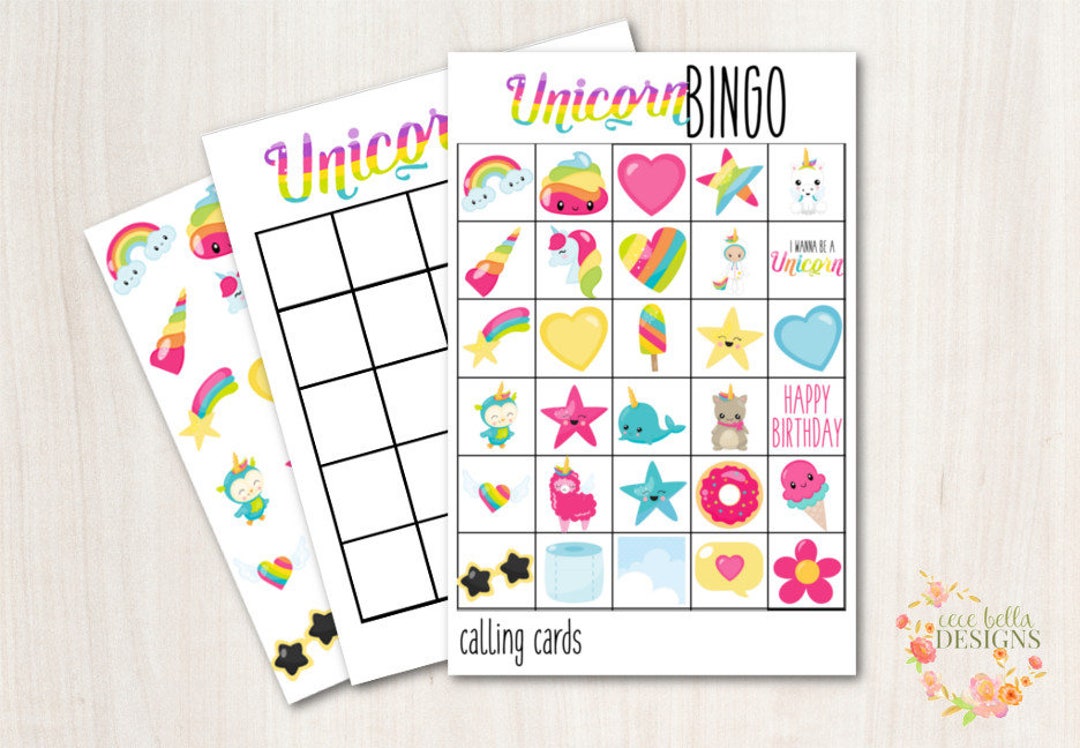Unicorn Bingo Game - Great for Parties or Classroom Games - Etsy