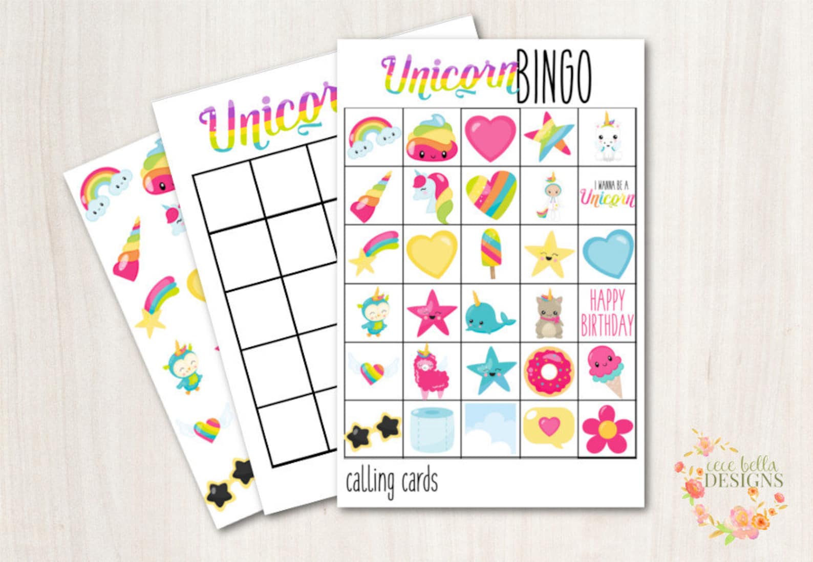 Unicorn Bingo Game - Great for Parties or Classroom Games - Etsy Canada