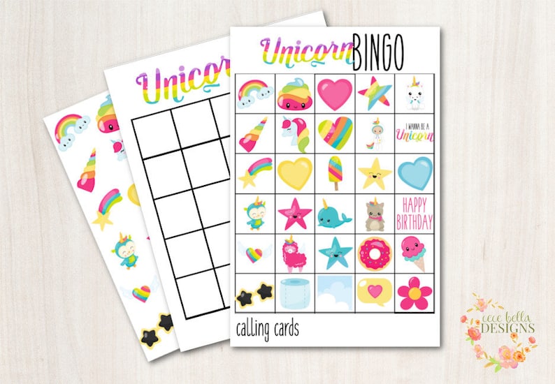 Unicorn Bingo Game - Great for Parties or Classroom Games - Etsy