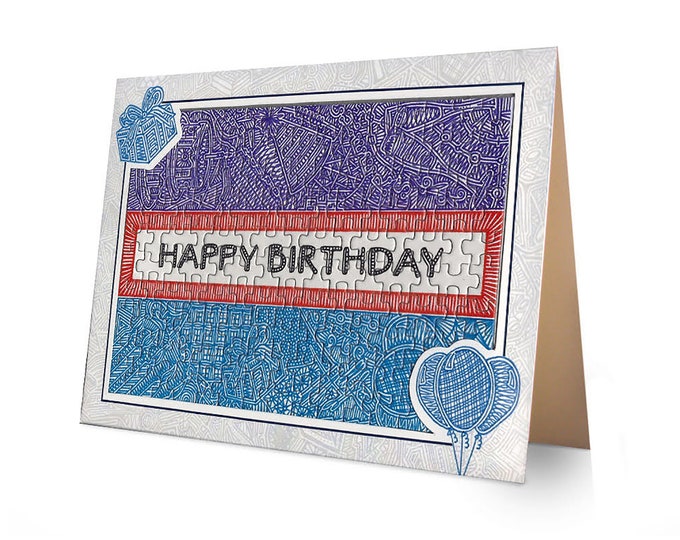 Happy Birthday Greeting Card Puzzle - Etsy