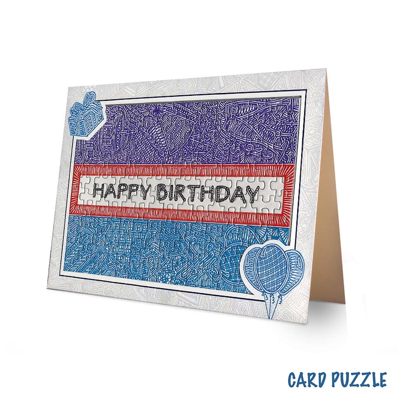 Happy Birthday Greeting Card Puzzle - Etsy
