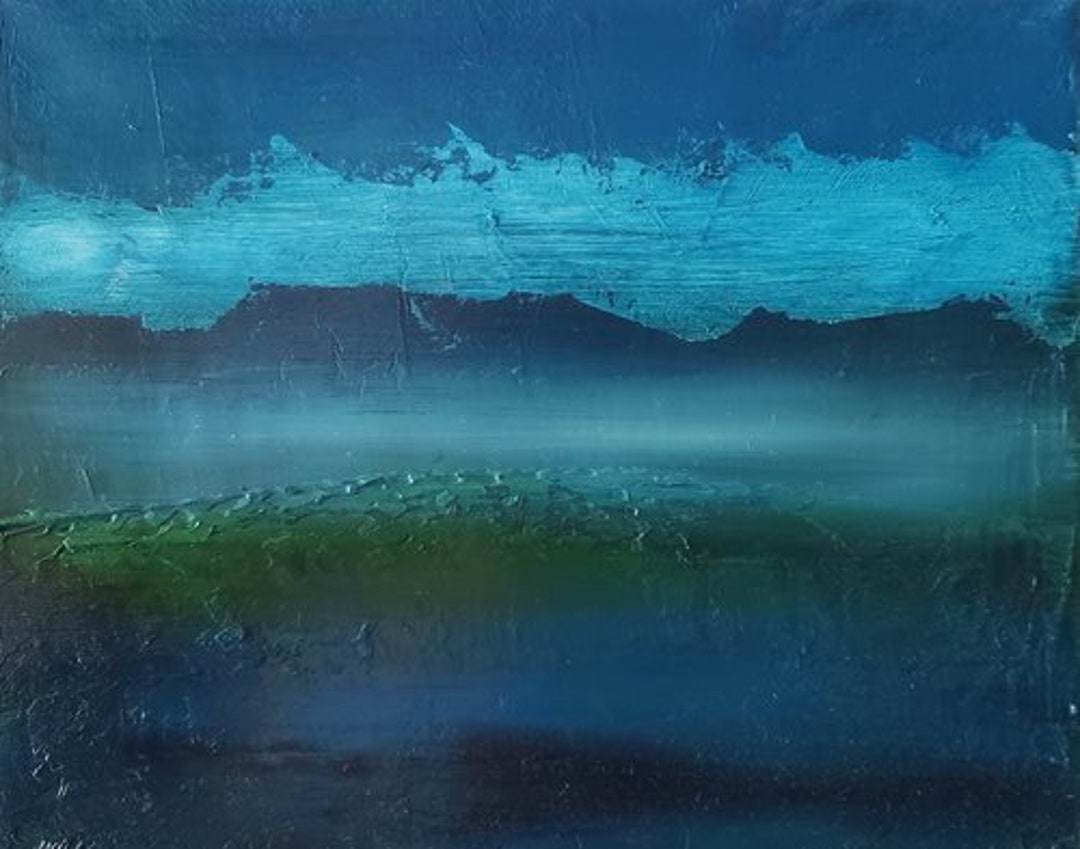 Blue Mountain Mist: Original Oil Painting on Stretched Canvas 8" X 10 ...