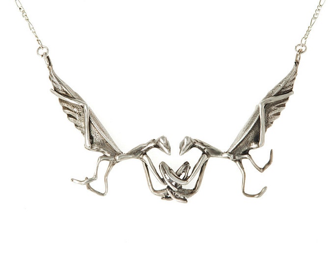 Praying Mantis Necklace in .925 Silver by Bakutis - Etsy