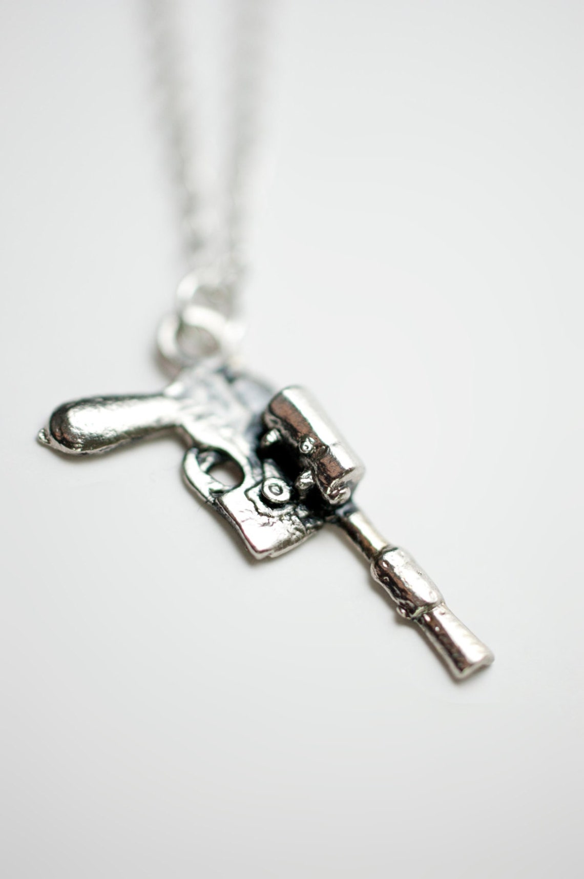 Han Solo Blaster Film Accurate Necklace in White Bronze by | Etsy