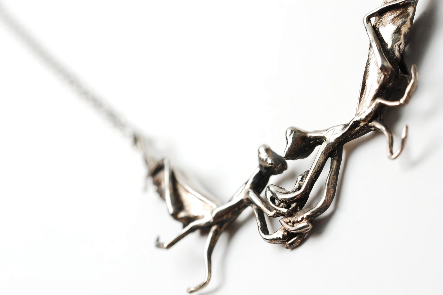 Praying Mantis Necklace in Antiqued White Bronze by Bakutis - Etsy