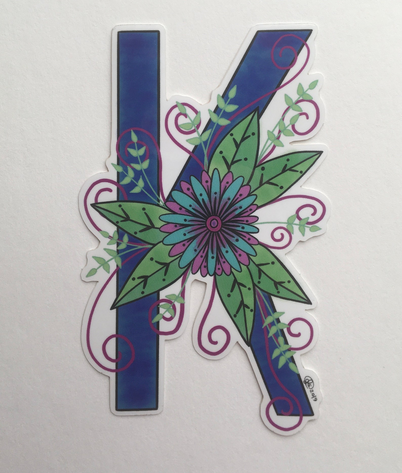 Letter K WATERPROOF Vinyl Sticker Water Bottle Sticker Car - Etsy