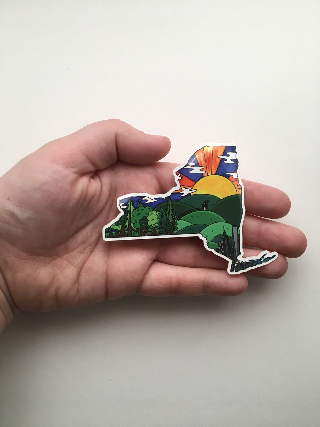 New York State Sticker | Hand-drawn Waterproof Vinyl Decal - Etsy