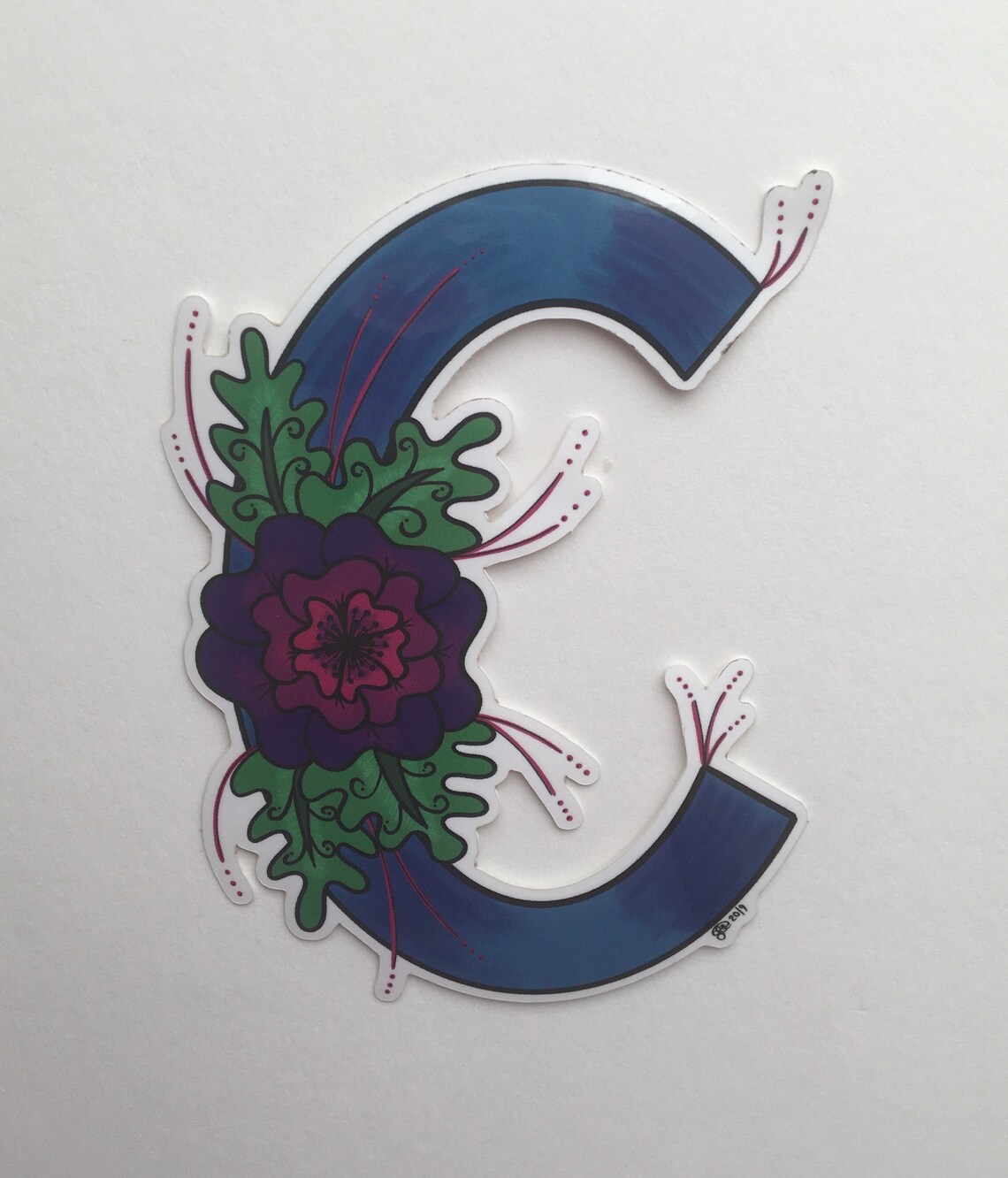 Letter C WATERPROOF Vinyl Sticker Water Bottle Sticker Car - Etsy