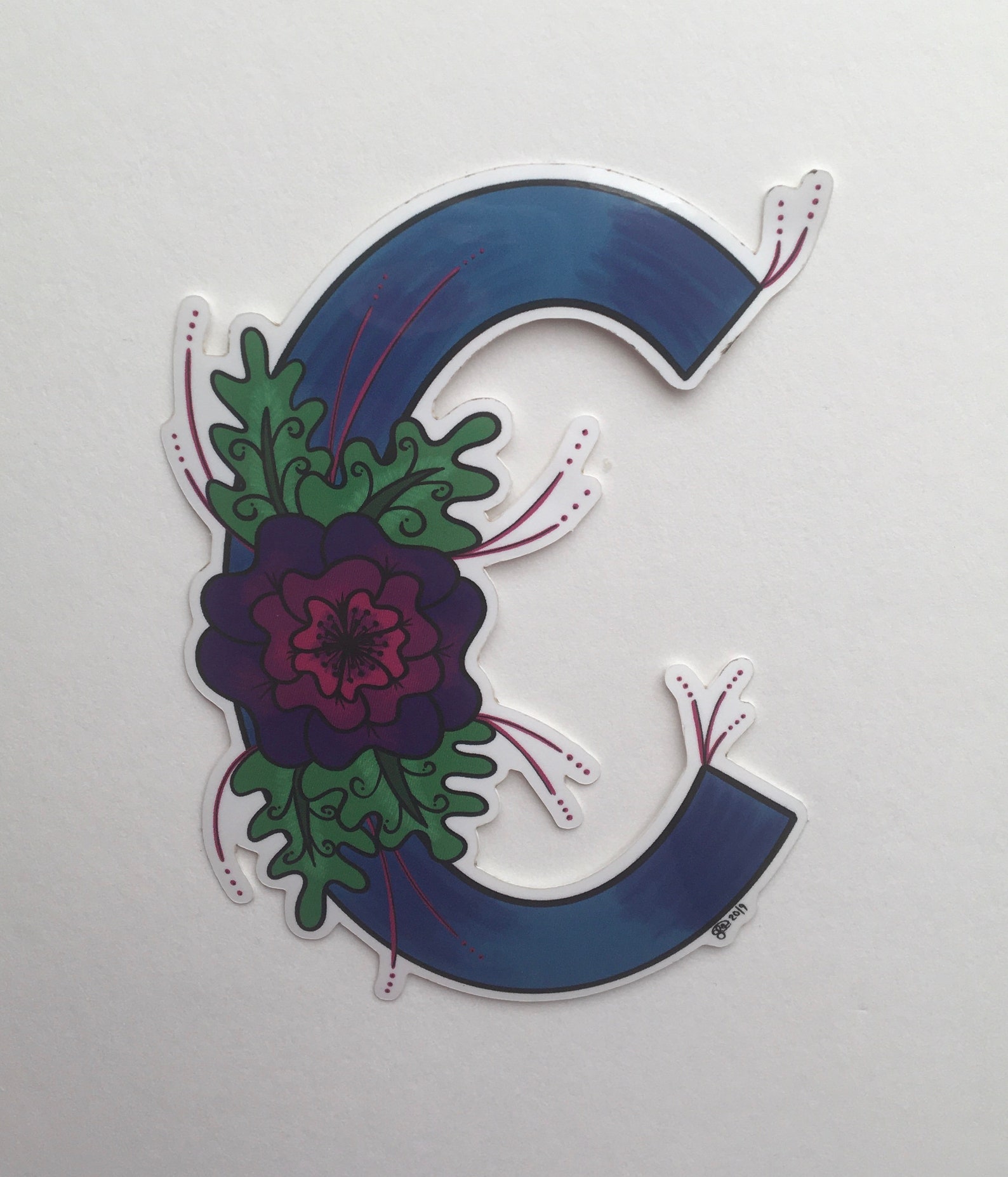 Letter C WATERPROOF Vinyl Sticker Water Bottle Sticker Car - Etsy