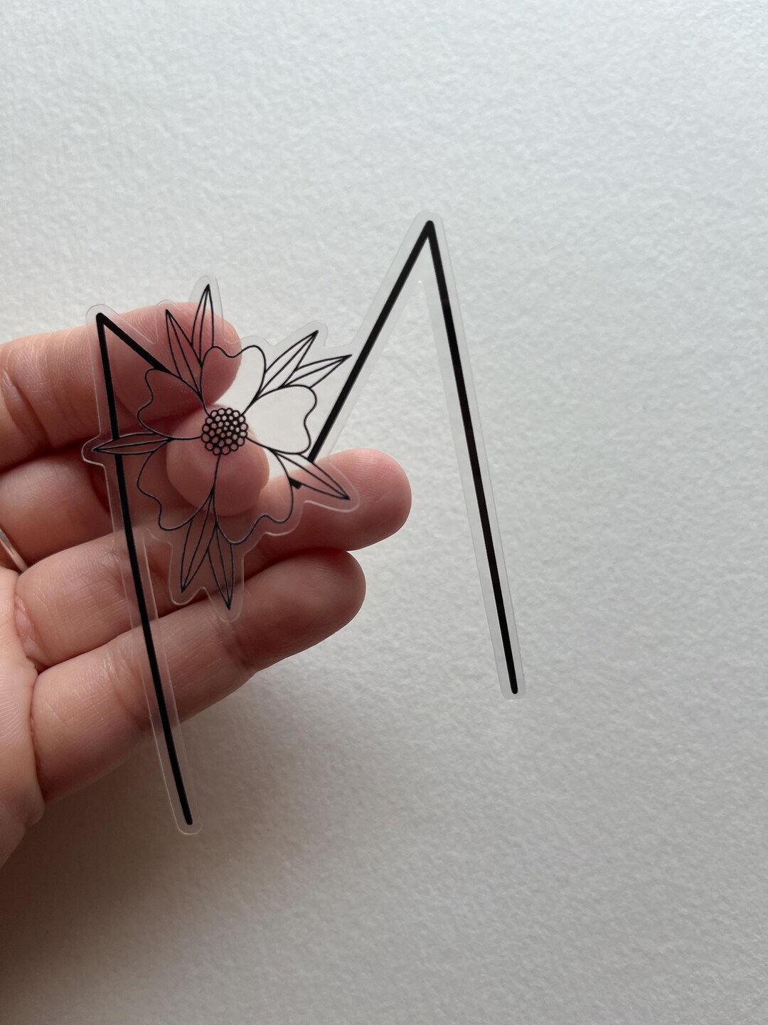 Letter M Sticker | Clear Waterproof Sticker | Monogram Letter M Sticker ...