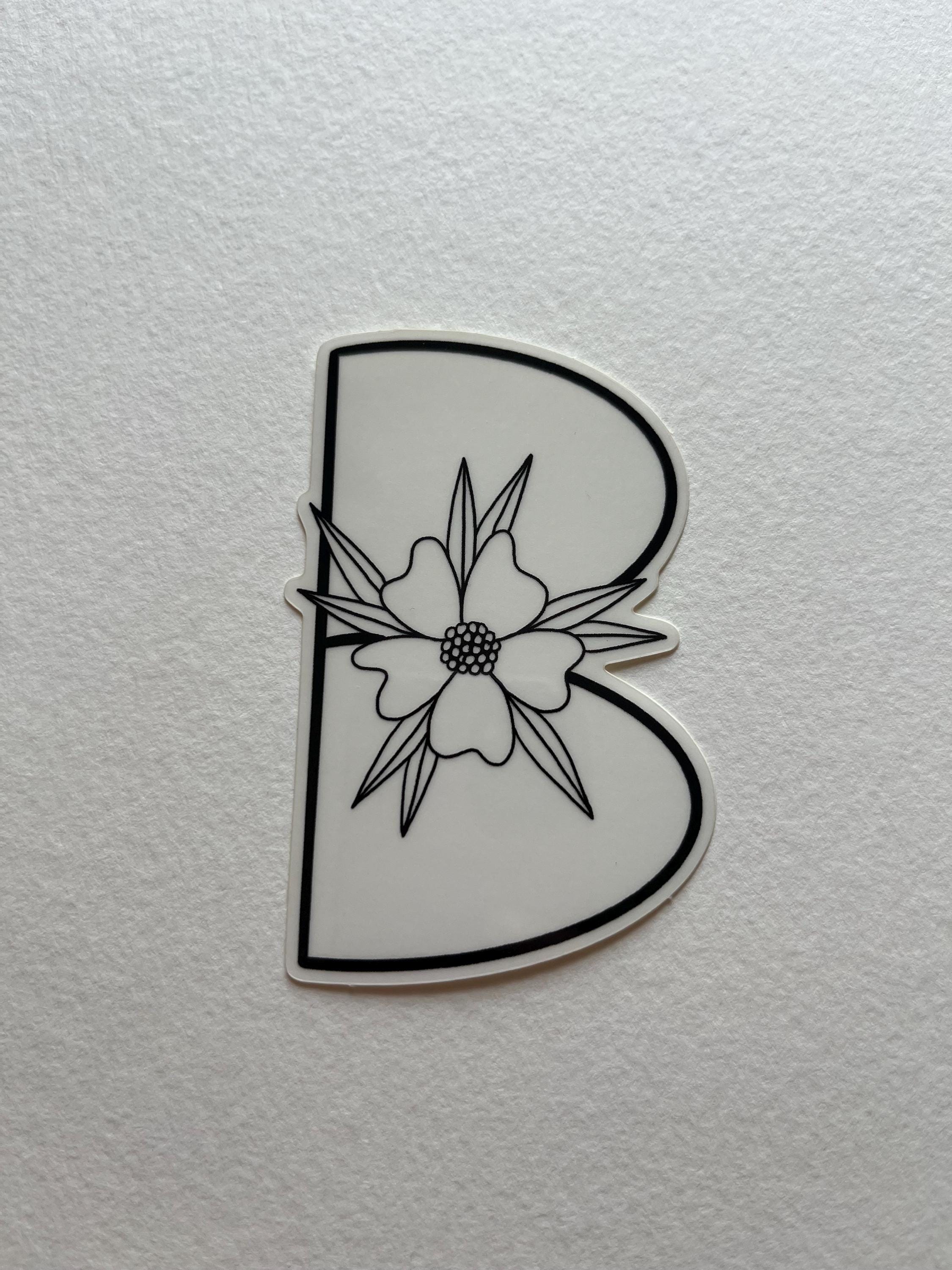 Letter B Sticker | Clear Waterproof Sticker | Monogram Letter B Sticker ...